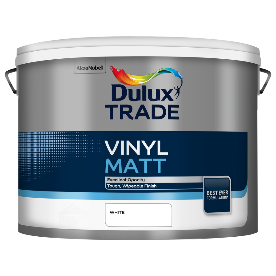 Dulux Trade Vinyl Matt White 10L – QDS Direct