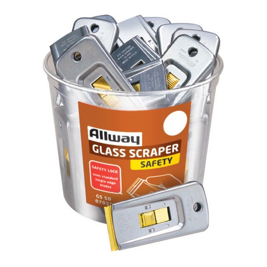 Allway Safety Glass Scraper (labelled w/UPC) 50/bucket QDS ONLY (GS50 ...