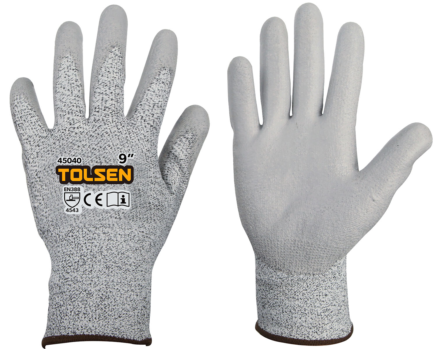 Tolsen Cut Resistance Protective Gloves Level 5 (Industrial) Size 9 ...