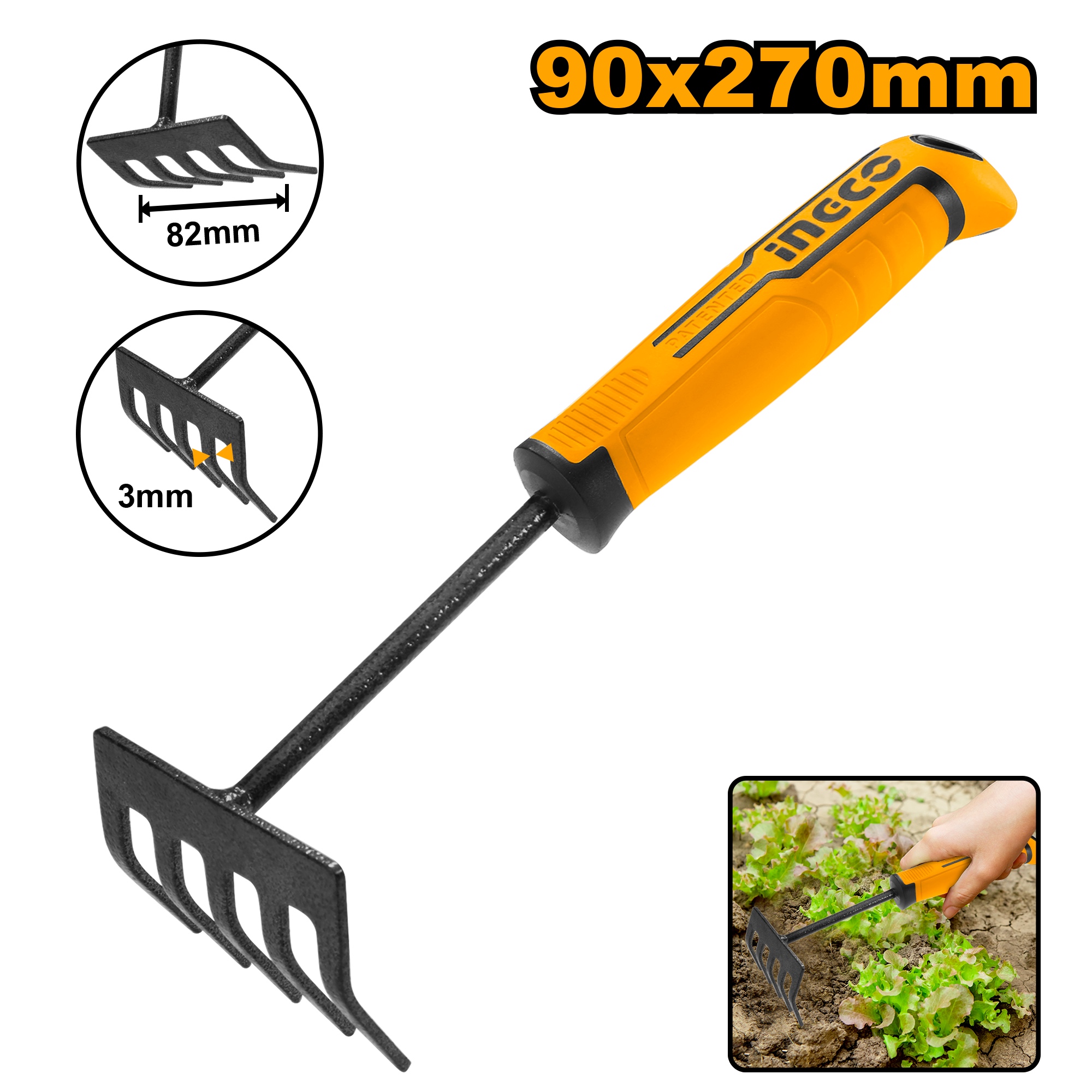 Ingco 270mm Garden rake – QDS Direct