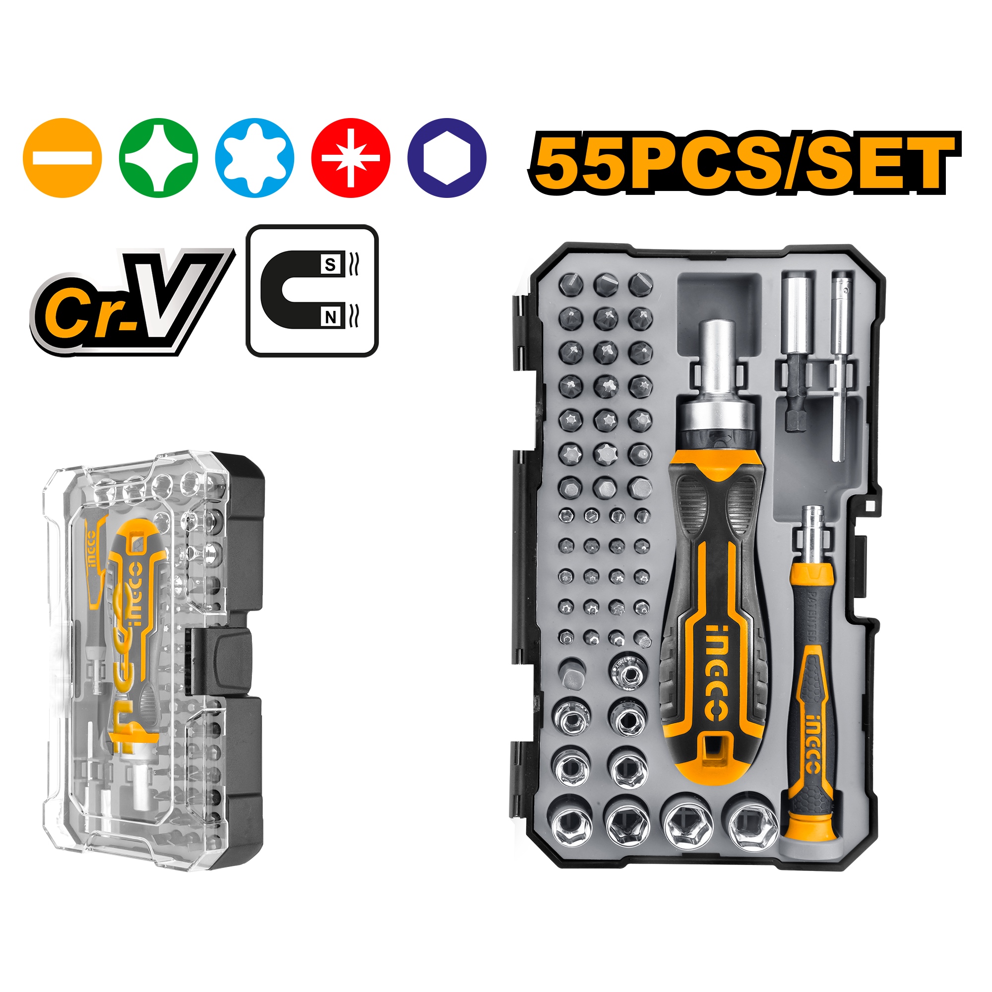 Ingco 55 Pcs screwdriver bits set – QDS Direct