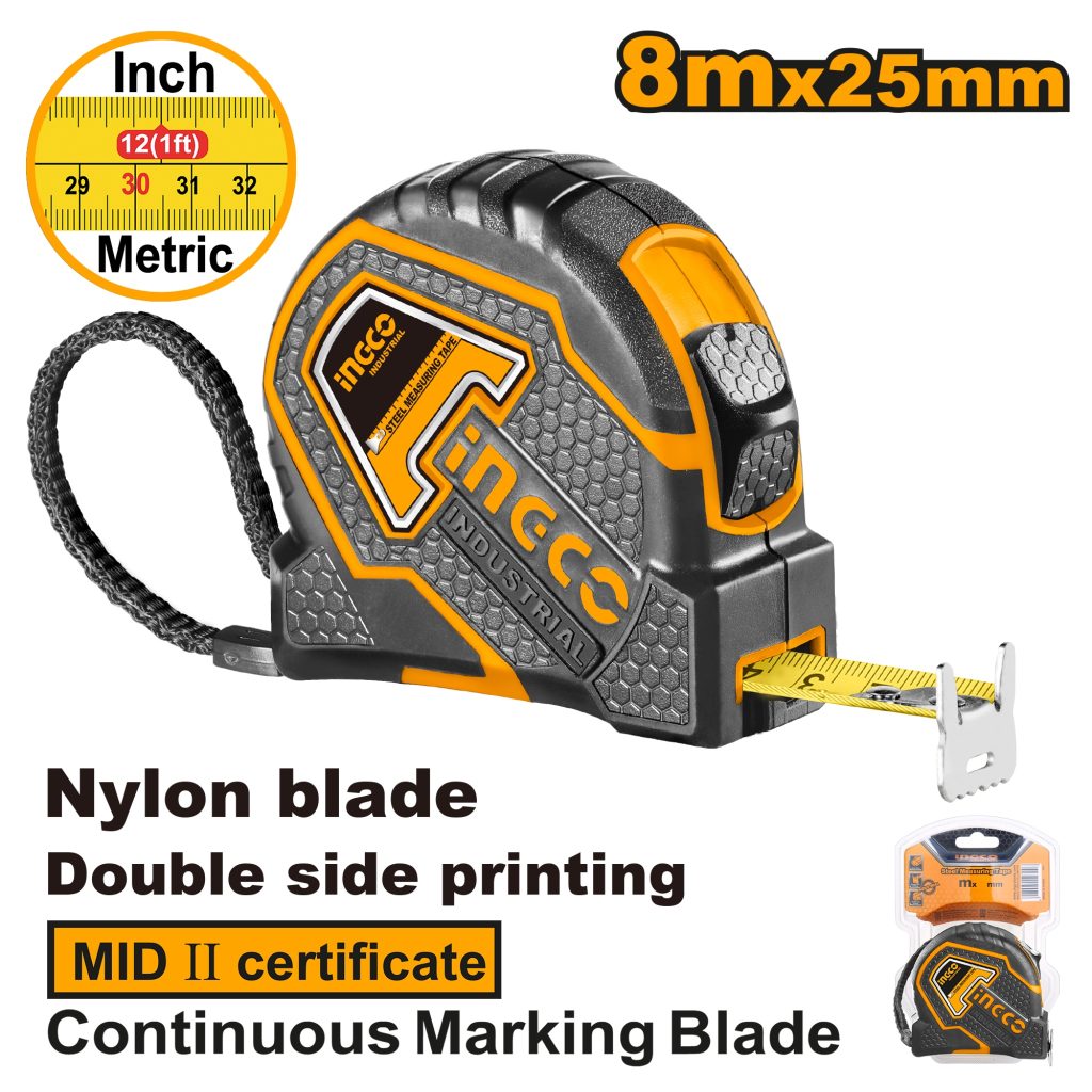 Ingco Industrial 8m Steel measuring tape – QDS Direct